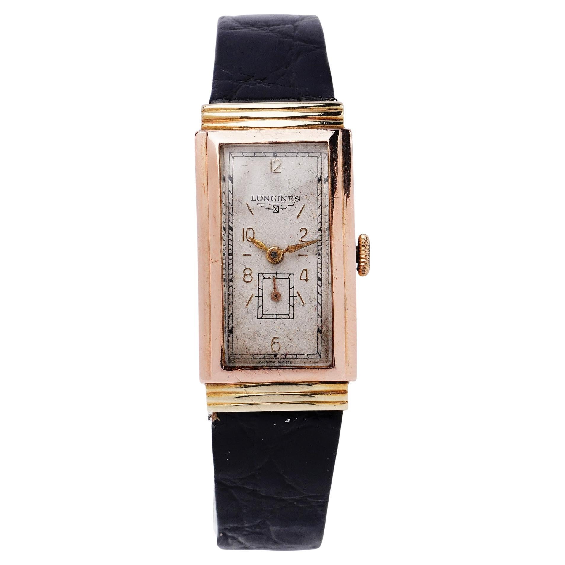 Longines Yellow Gold Art Deco Wristwatch at 1stDibs