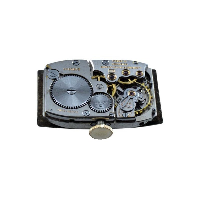 Longines 14 Karat Yellow Gold Art Deco Tank Style Watch with Original ...