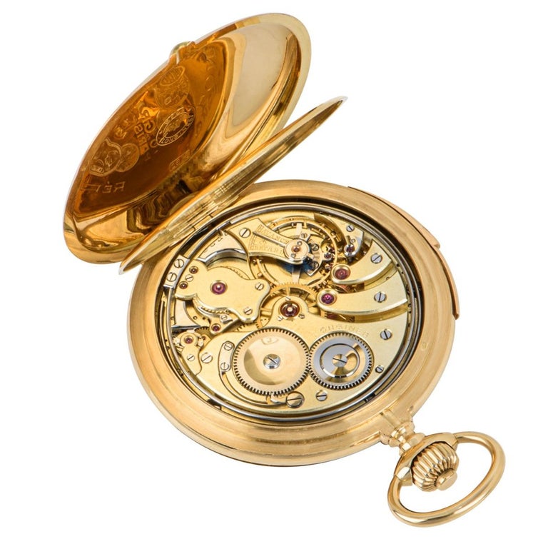 Longines 18ct Yellow Gold Full Hunter Minute Repeater Keyless Lever ...