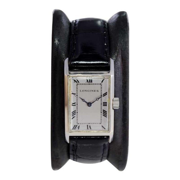 Longines Art Deco Tank Watch with Unique Hand Constructed Steel Case ...