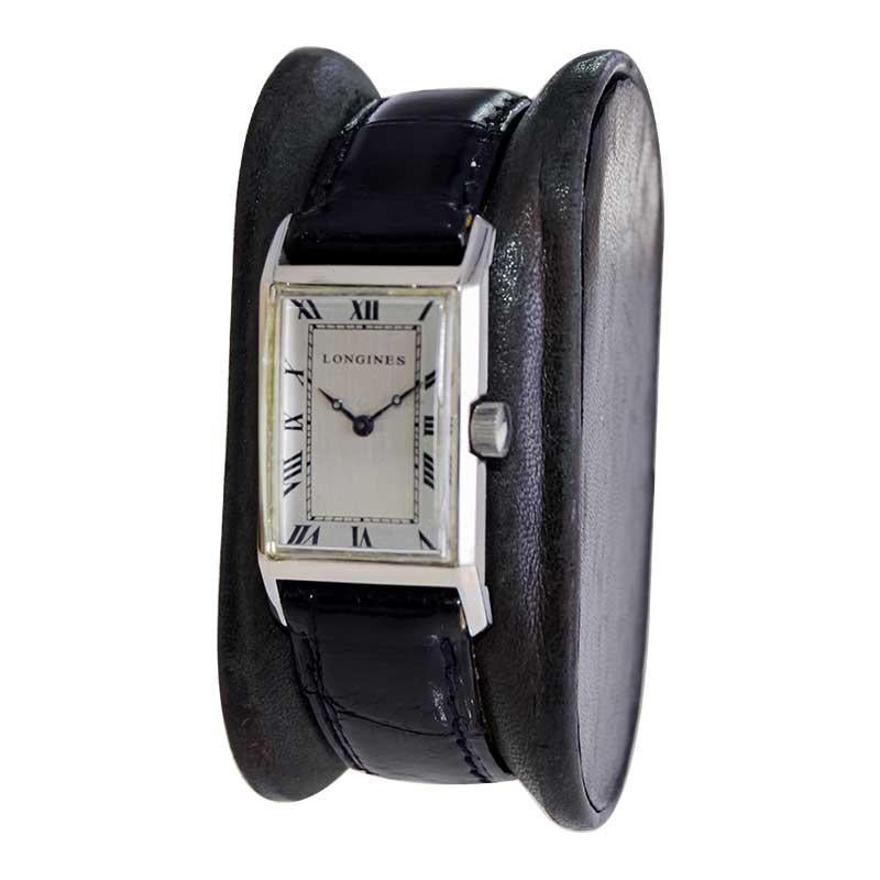 Longines Art Deco Tank Watch with Unique Hand Constructed Steel Case ...