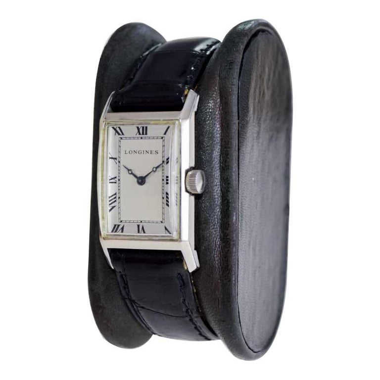 Longines Art Deco Tank Watch with Unique Hand Constructed Steel Case ...