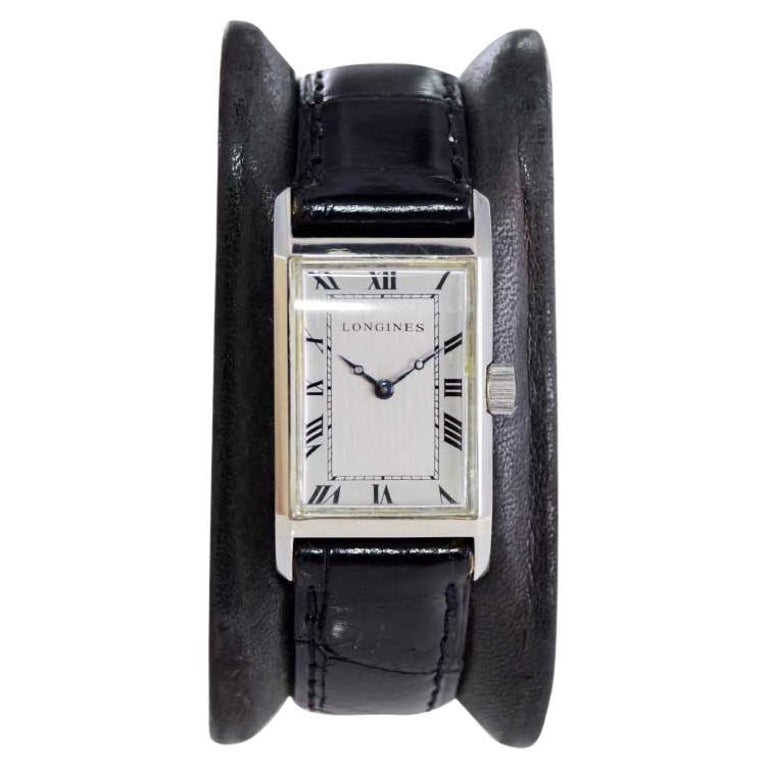 Longines Art Deco Tank Watch with Unique Hand Constructed Steel Case ...