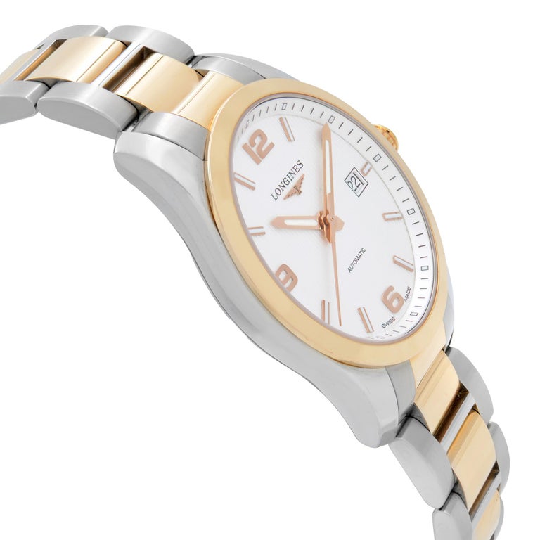 Longines Conquest Two-Tone Steel White Dial Automatic Mens Watch L2.785 ...