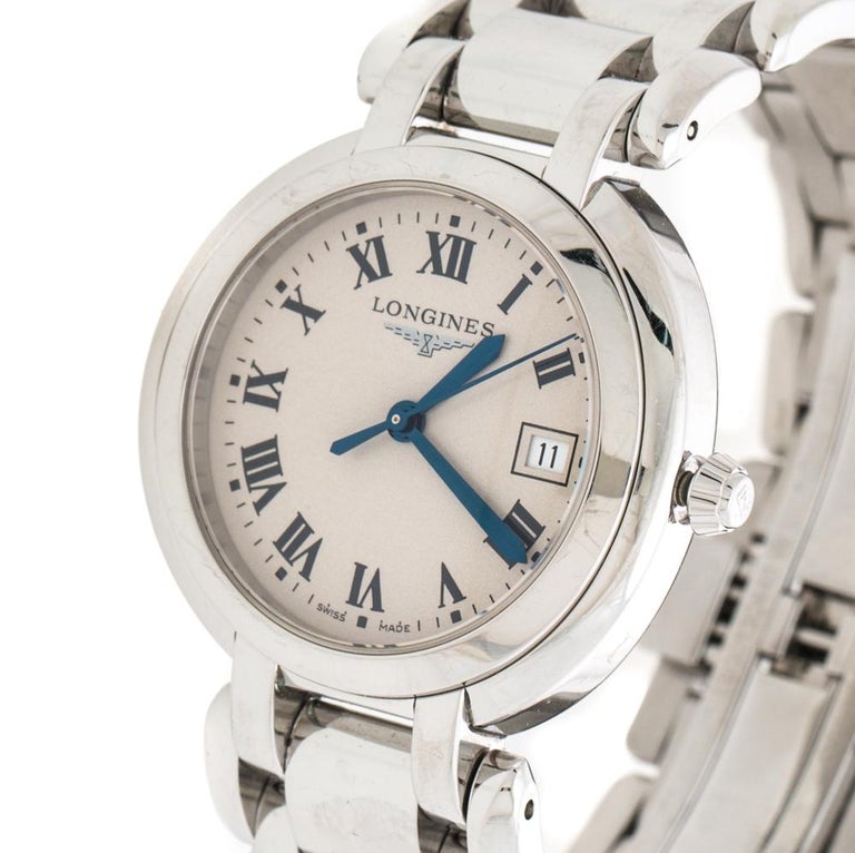Longines Cream Stainless Steel Primaluna L8.112.4.71.6 Women's ...