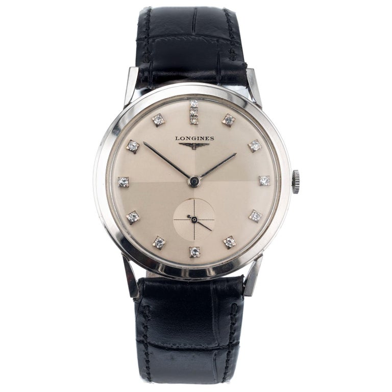 Longines Diamond White Gold Unisex Wristwach at 1stDibs