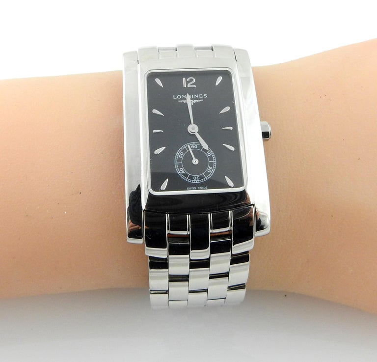 Longines Dolce Vita Men's Watch L5 655 4 Stainless Tank Style Black ...