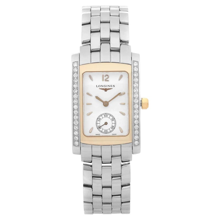 Longines DolceVita Steel Diamond Bezel White Dial Ladies Watch L5.502.5 ...