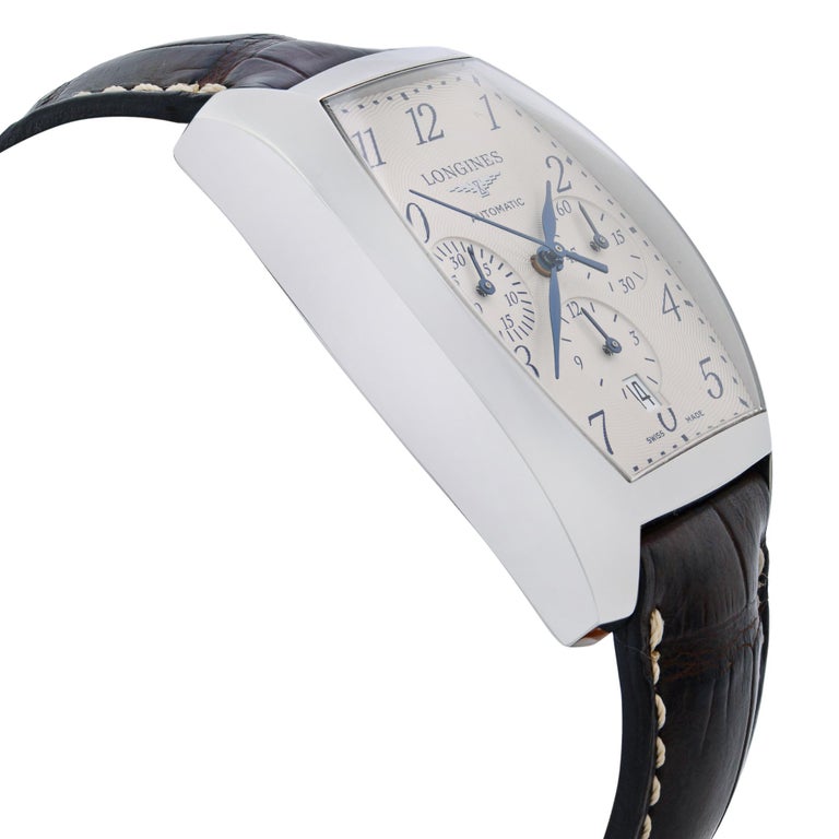 Longines Evidenza Steel Silver Guilloche Dial Automatic Mens Watch L2.643.4.73.4 at 1stDibs