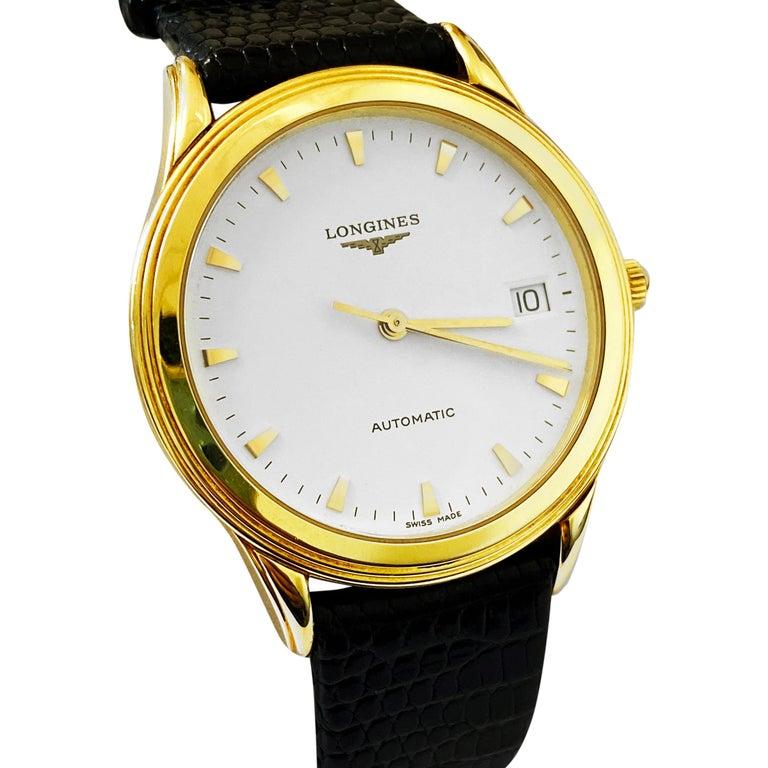 Longines Flagship Mens Automatic Watch 18K Gold, L46956 For Sale at 1stDibs