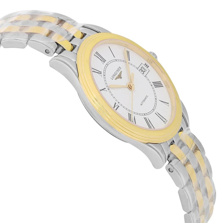 Longines Flagship Steel Two-Tone White Dial Automatic Ladies Watch L4 ...
