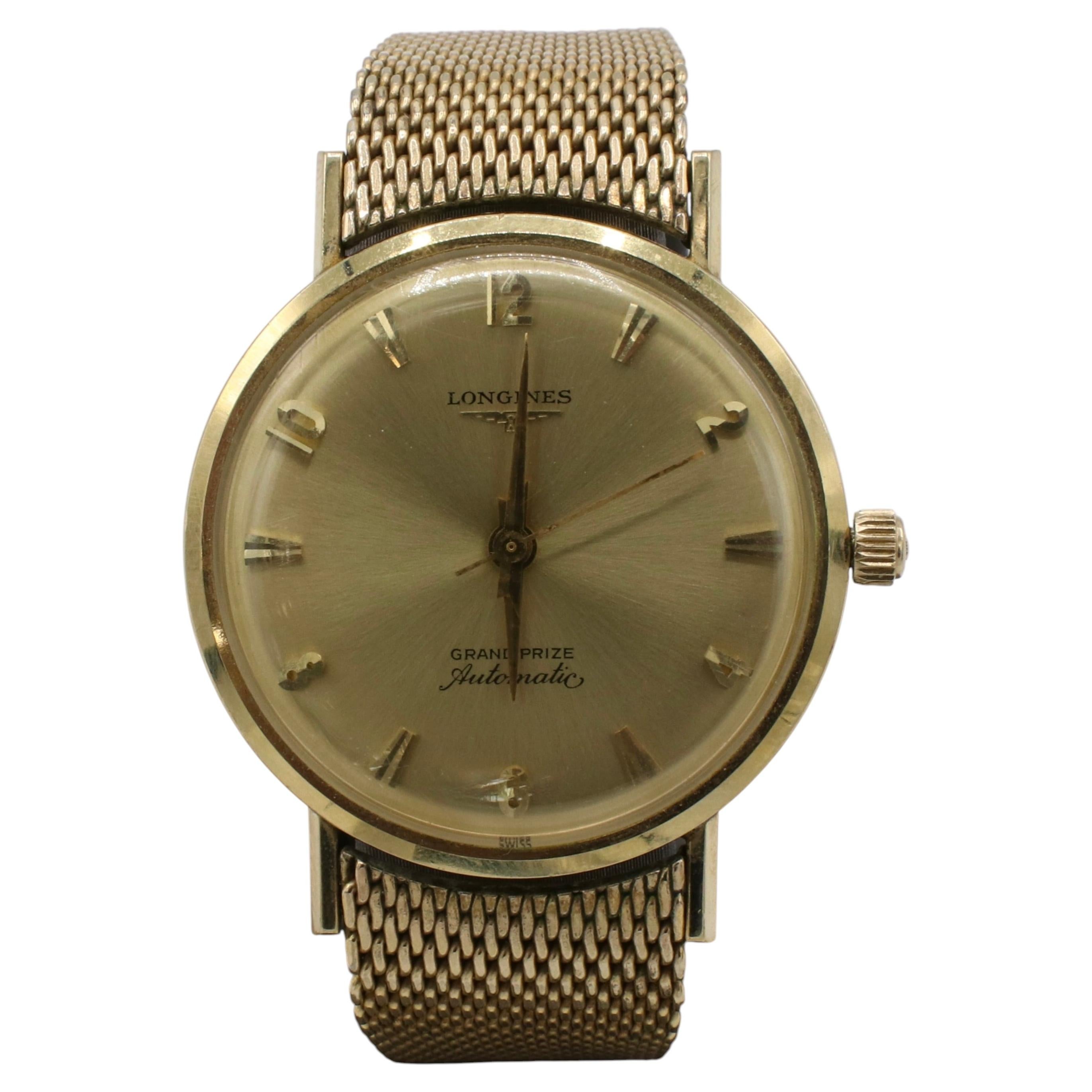 Vintage Longines 14k Yellow Gold 22mm Mechanical Rectangular Fancy Lug ...
