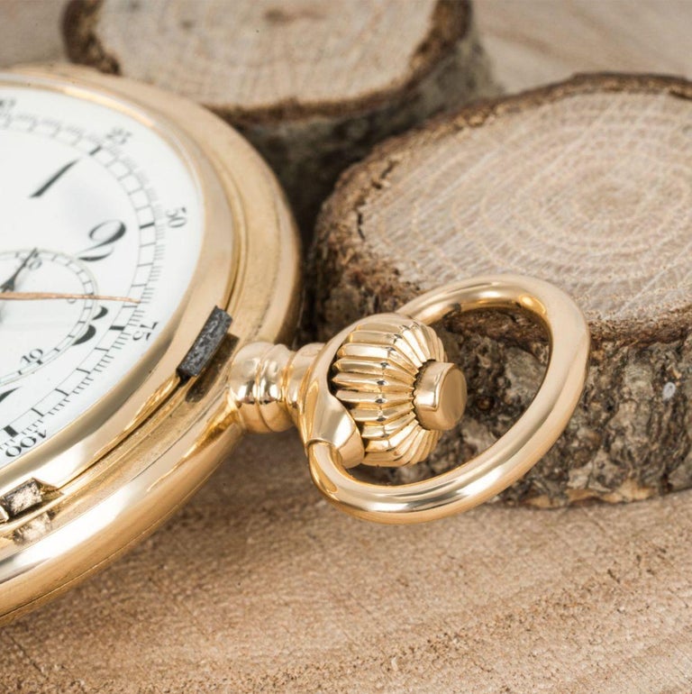 Longines Heavy 18ct Gold Keyless Lever Chronograph Pocket Watch, circa ...