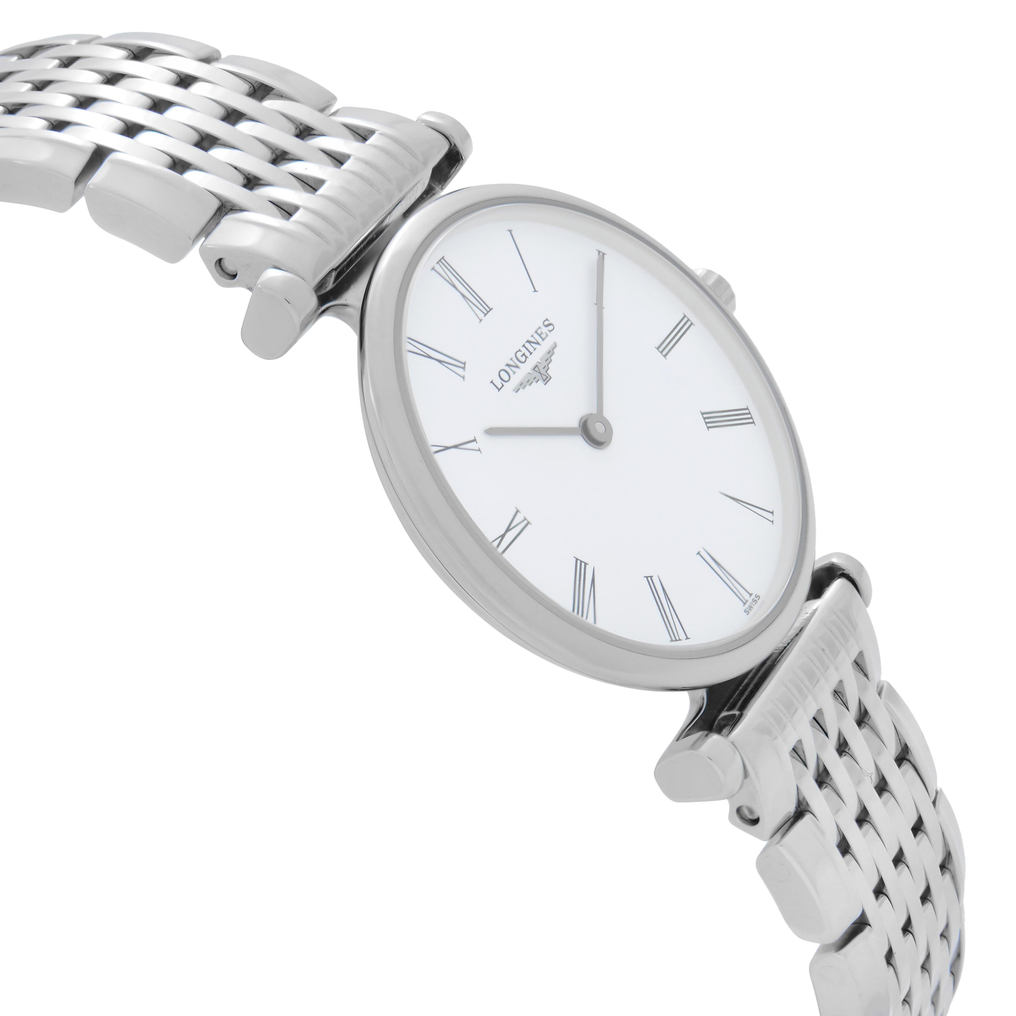 Longines La Grande Classique Steel White Roman Dial Ladies Watch L4.209 ...