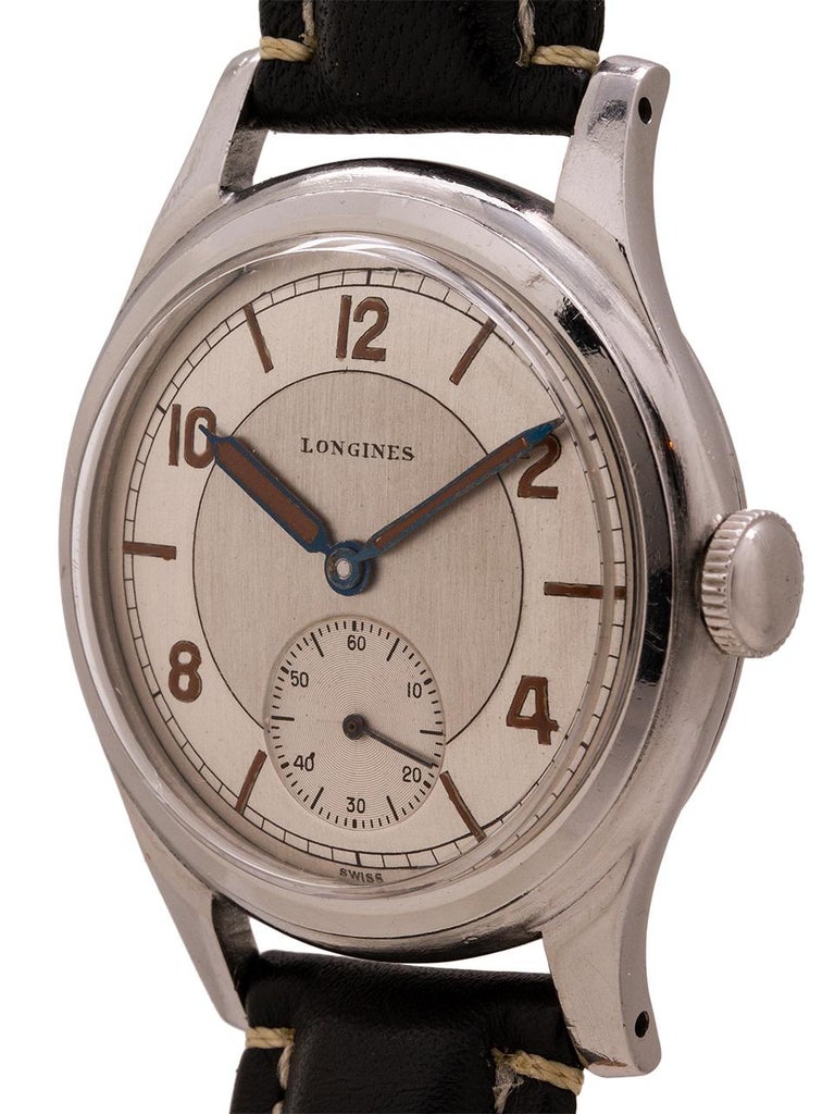 Longines Oversize Stainless Steel Sector Dial, circa 1940s at 1stDibs ...