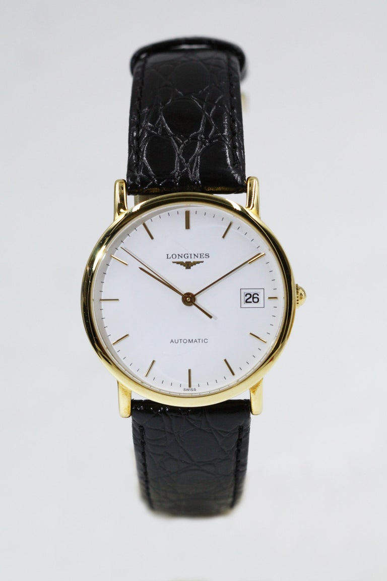 Longines Presence L47786120 yellow gold Automatic Watch For Sale at 1stDibs