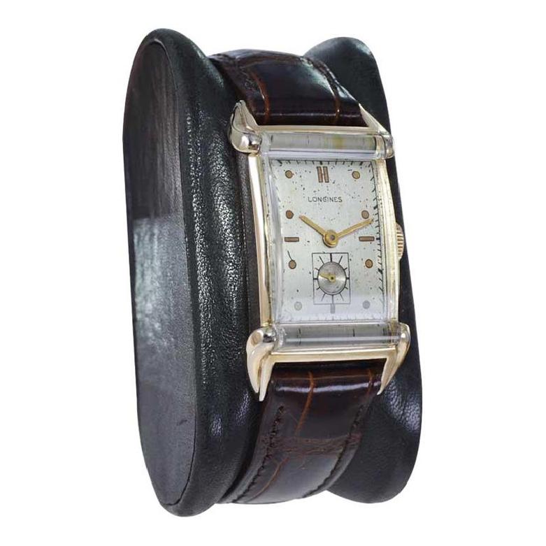 Longines Rare Art Deco Tank with Unique Original Crystal and Circa 1940 ...