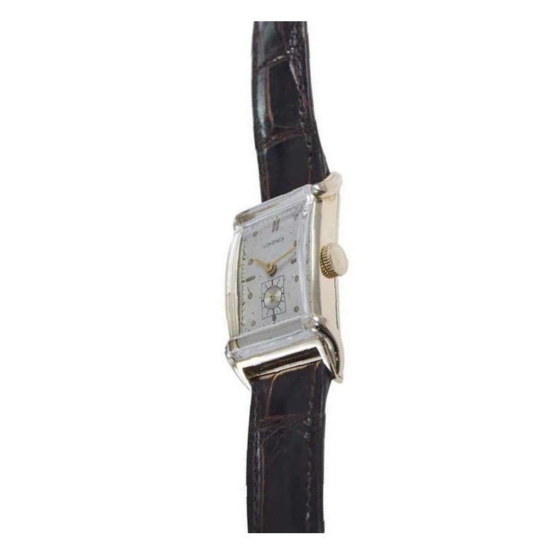 Longines Rare Art Deco Tank with Unique Original Crystal and Circa 1940 ...
