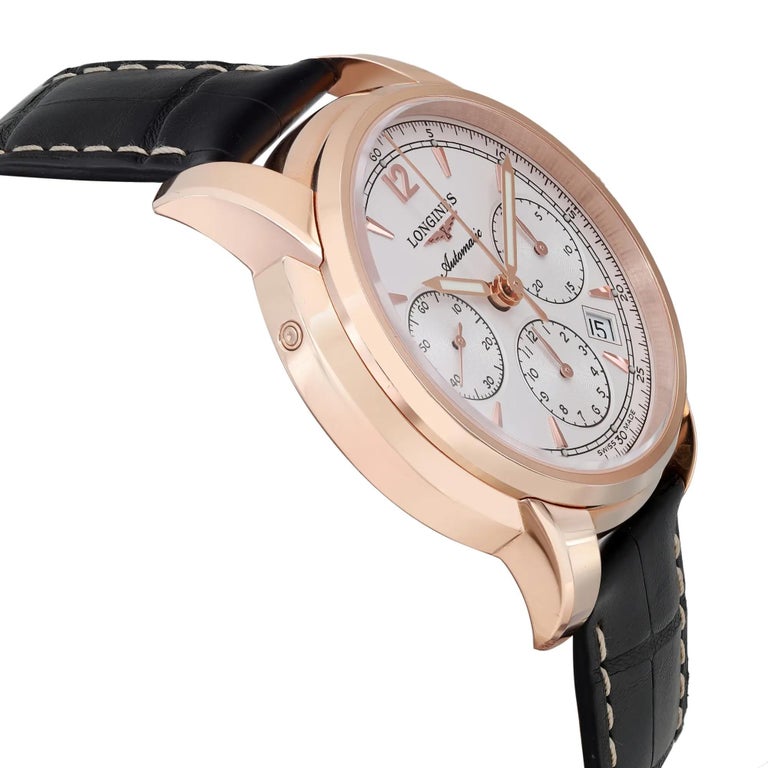 Longines Saint-Imier 18k Rose Gold White Dial Automatic Men Watch L2 ...