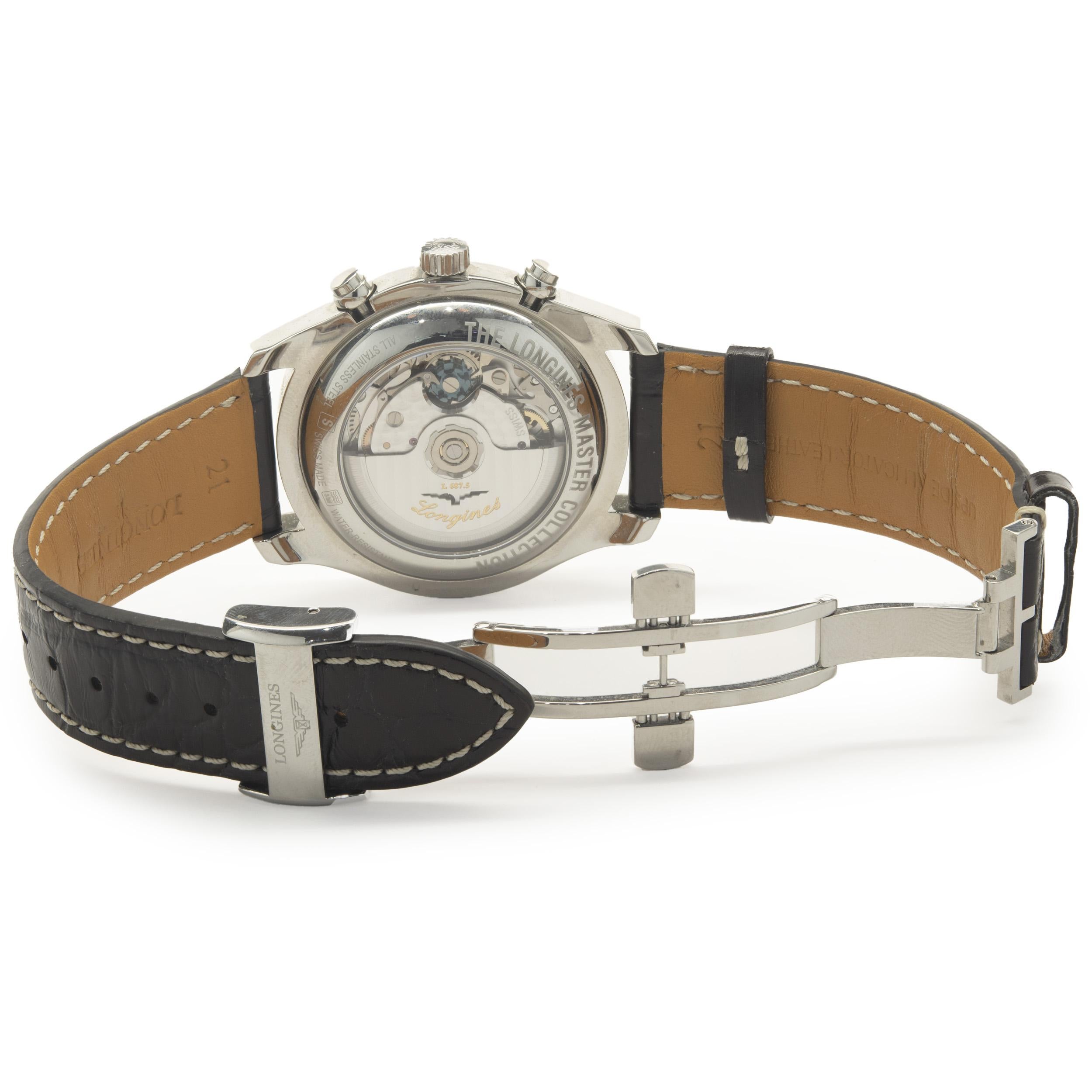 Longines Stainless Steel Master Collection Chronograph and Moonphase ...