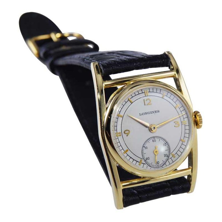 Longines Yellow Gold Filled Art Deco Watch, circa 1950's For Sale at ...