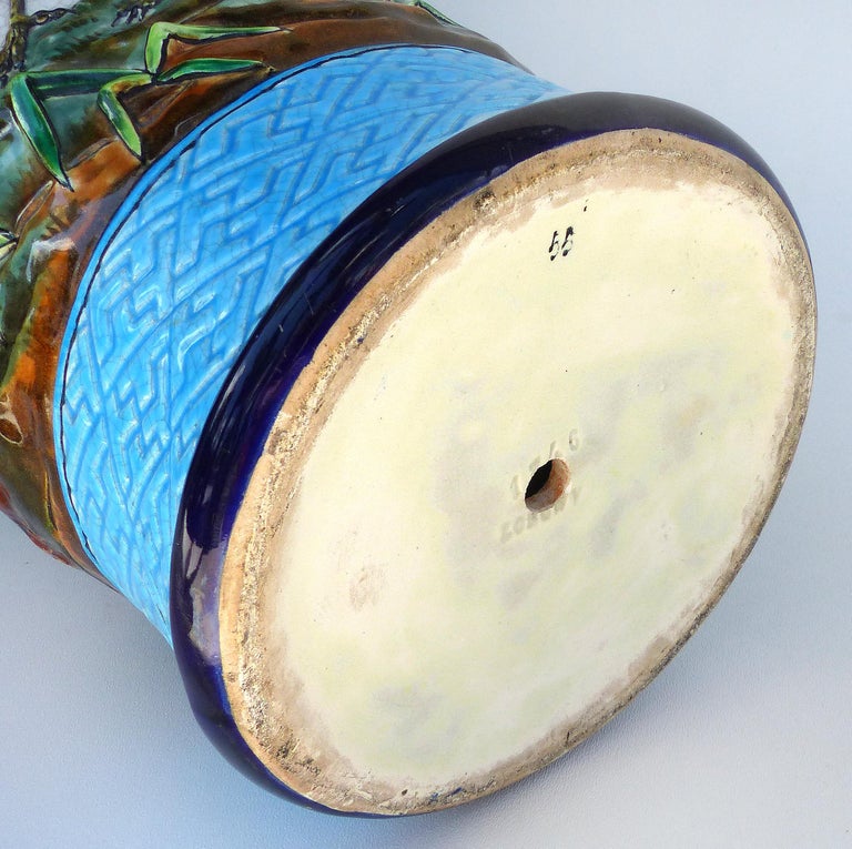 Longwy Enamel Vases in High Relief, circa 1885 For Sale at 1stDibs