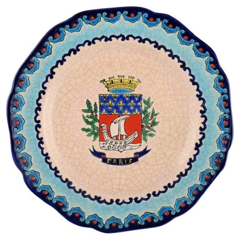 Longwy, France, Art Deco Plate with the Parisian Coat of Arms and ...