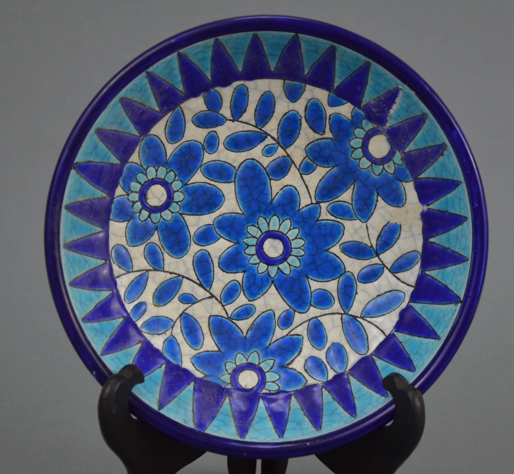 Longwy Polychrome Faience Bowl, France at 1stDibs