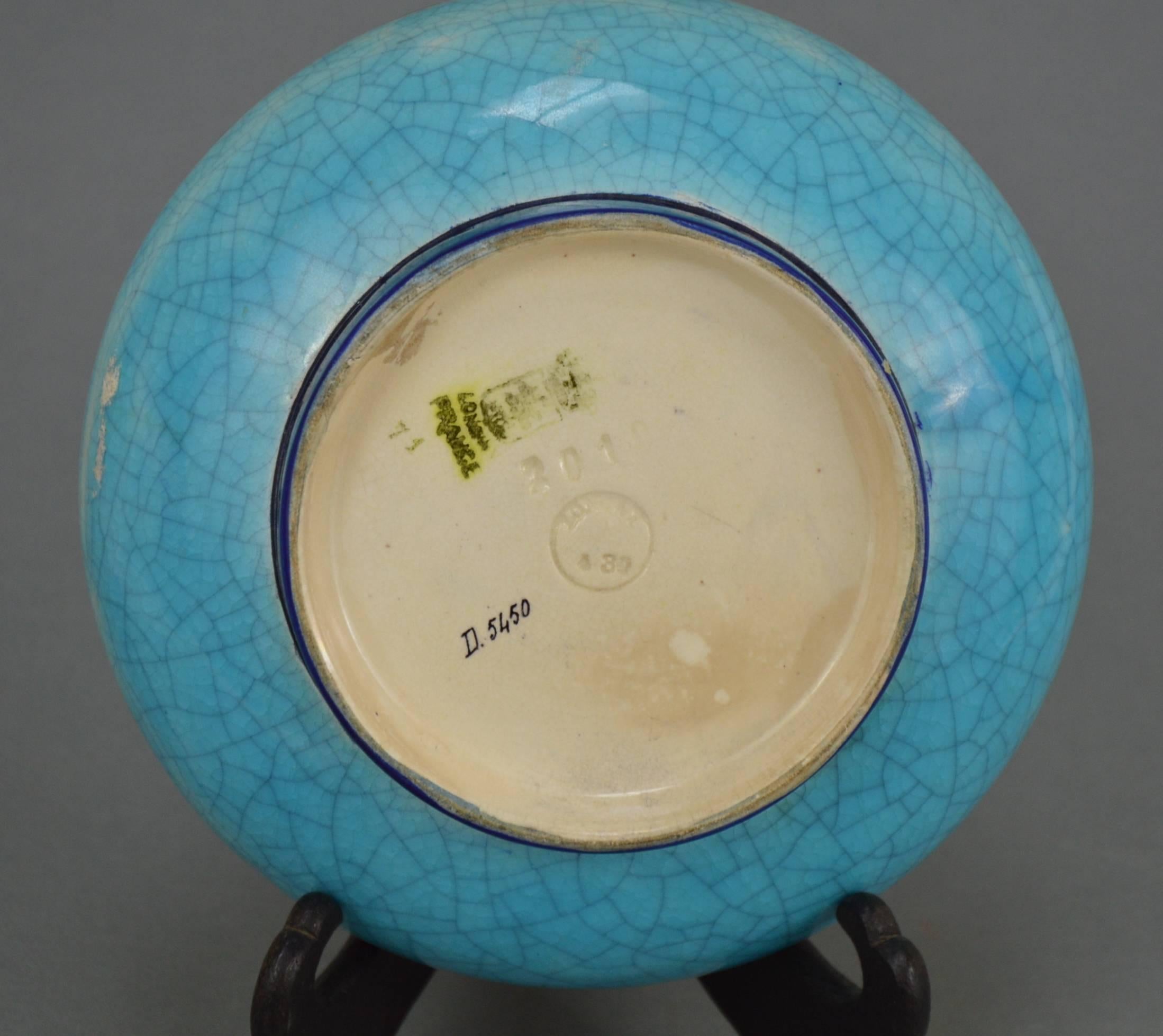 Longwy Polychrome Faience Bowl, France at 1stDibs