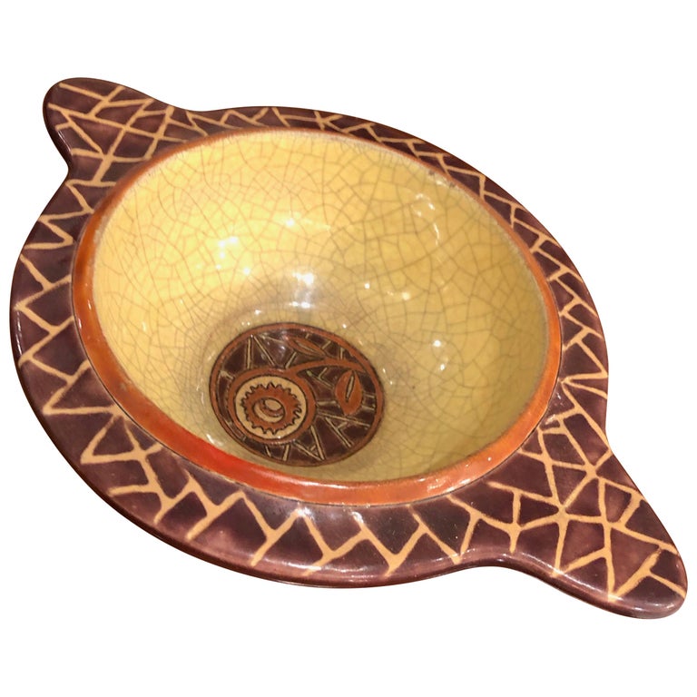 Longwy Primavera Cloisonné Ceramic Dish Art Deco at 1stDibs