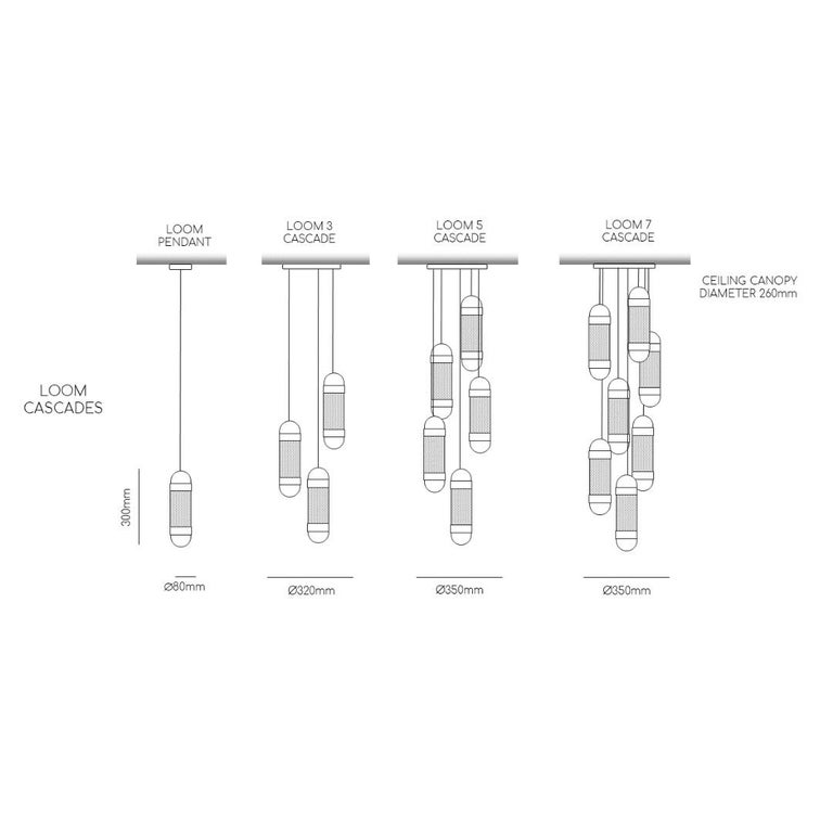 Loom Brass Cascade Pendant Light with Borosilicate Glass Globes For ...