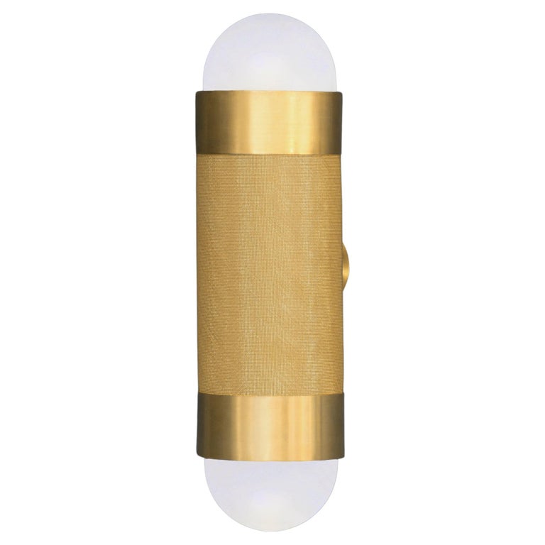 LOOM Brushed and Woven Brass Cylindrical Wall Light, Wall Sconce For ...