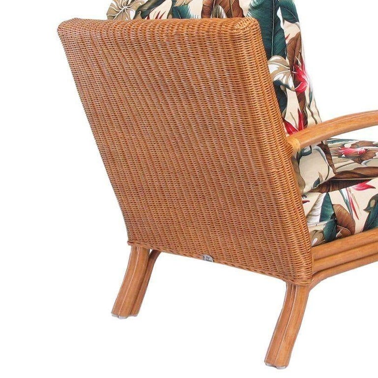 Loop Arm Rattan "Regata" Lounge Chair W/ Woven Wicker Back For Sale at ...