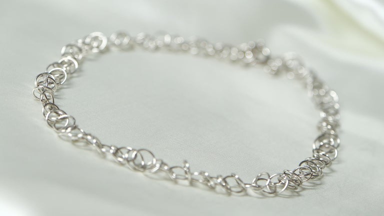 Loop Chain Necklace, 18k White Gold For Sale at 1stDibs