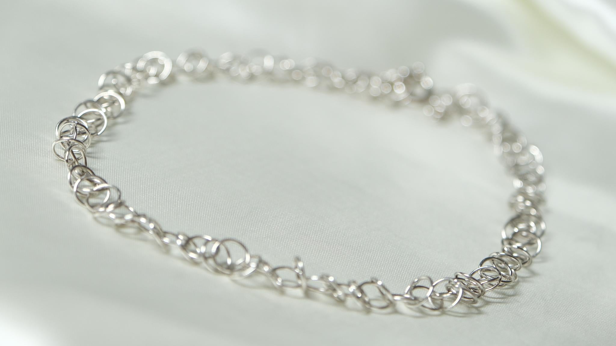 Loop Chain Necklace, Sterling Silver For Sale at 1stDibs