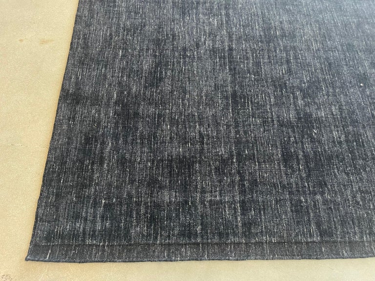 Loop Plain Black and White Design Indian Area Rug For Sale at 1stDibs
