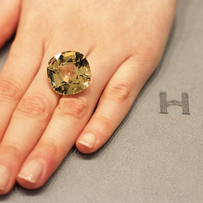 Loose Golden Tourmaline Gemstone 41.27 Carats Cushion Cut For Sale at ...