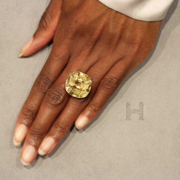 Loose Golden Tourmaline Gemstone 41.27 Carats Cushion Cut For Sale at ...