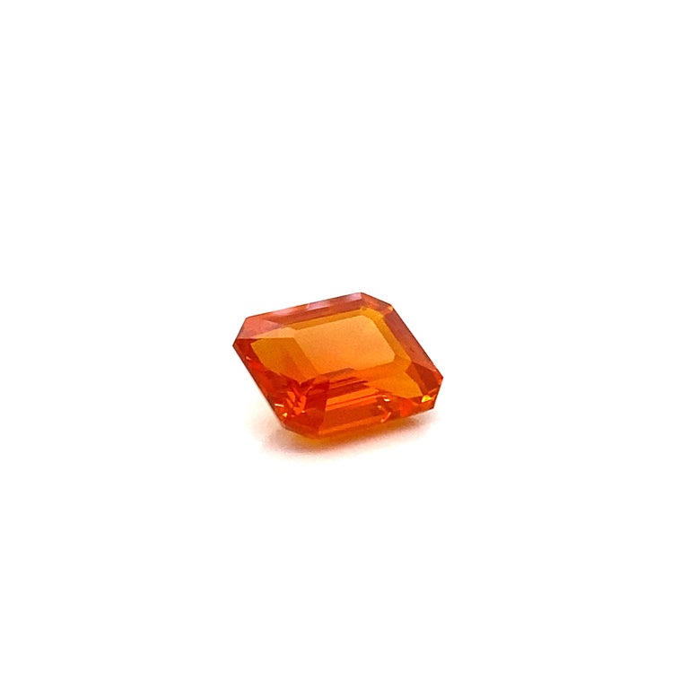 Loose Orange Sapphire Emerald Cut 7 Carats For Sale at 1stDibs