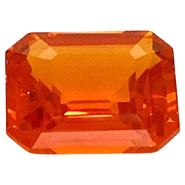 Loose Orange Sapphire Emerald Cut 7 Carats For Sale at 1stDibs