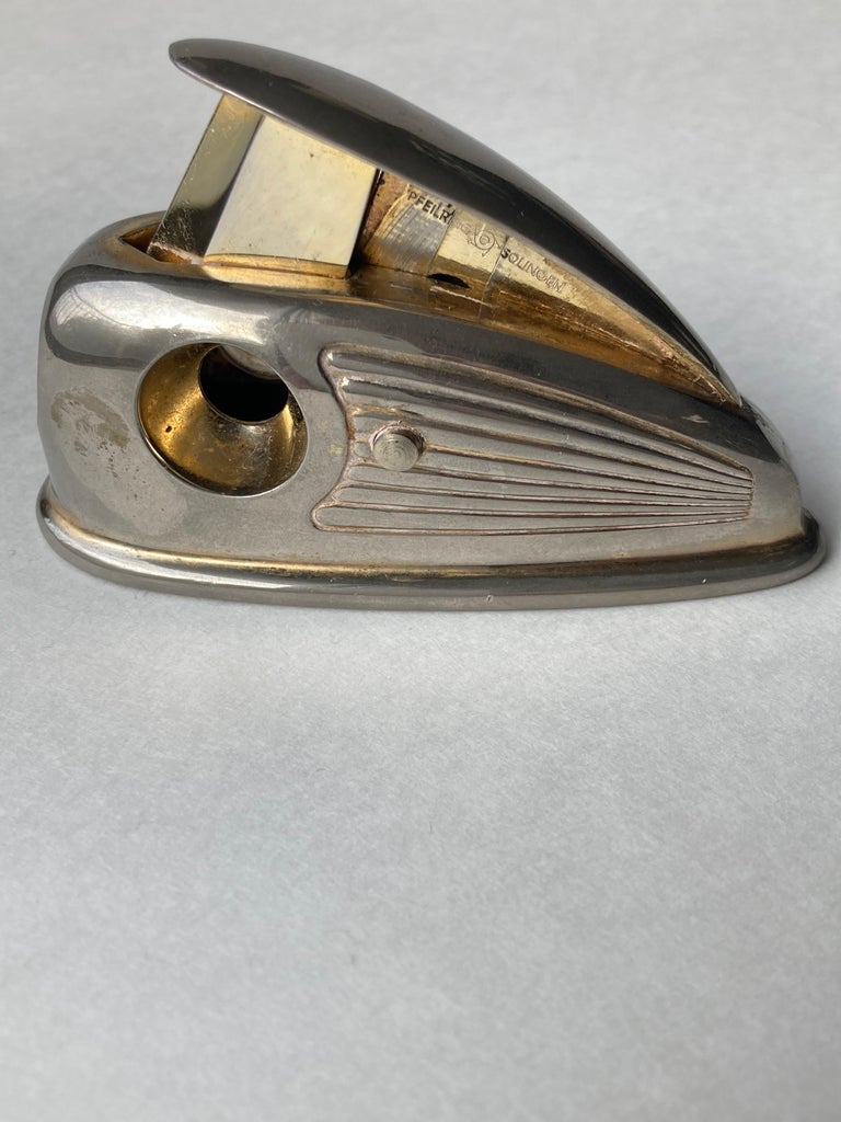Lord Cigar Cutter, Germany, Art Deco Streamline, Chrome and Gold Wash ...
