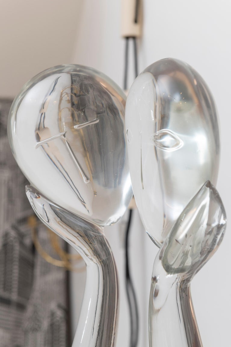 Loredano Rosin Glass Sculpture 'Two Faces' For Sale at 1stDibs