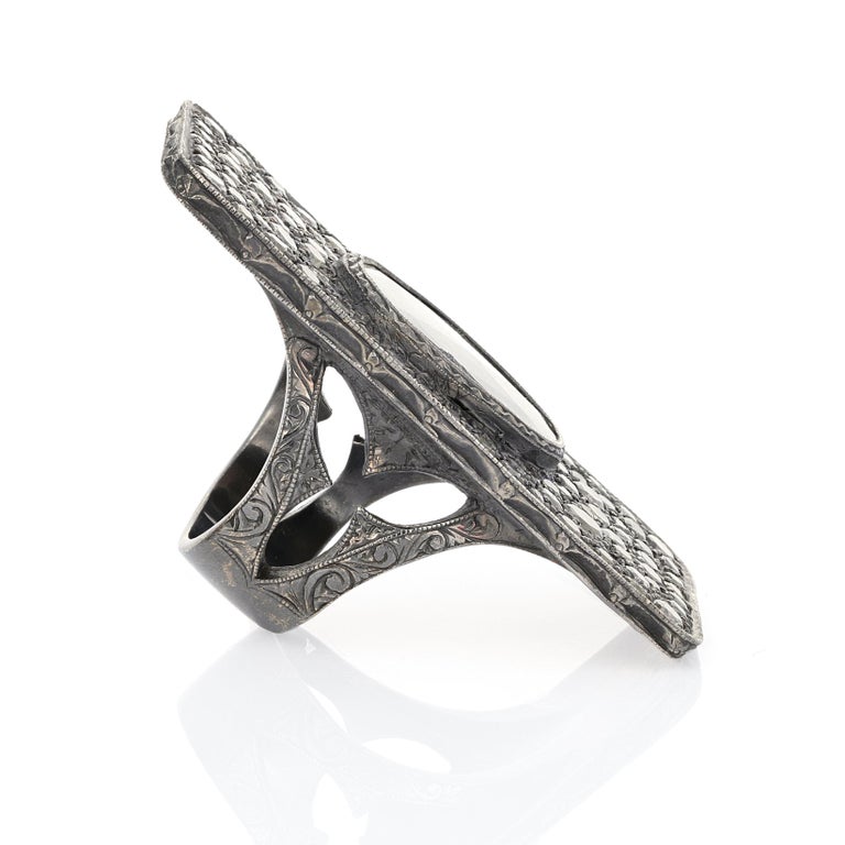 Loree Rodkin 18 Karat Diamond Rectangular Cocktail Ring For Sale at 1stDibs