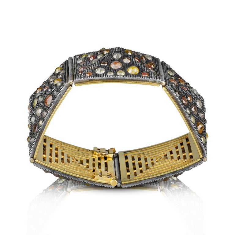 Loree Rodkin 18k Yellow Gold and Sterling Silver Rose Cut Diamond ...