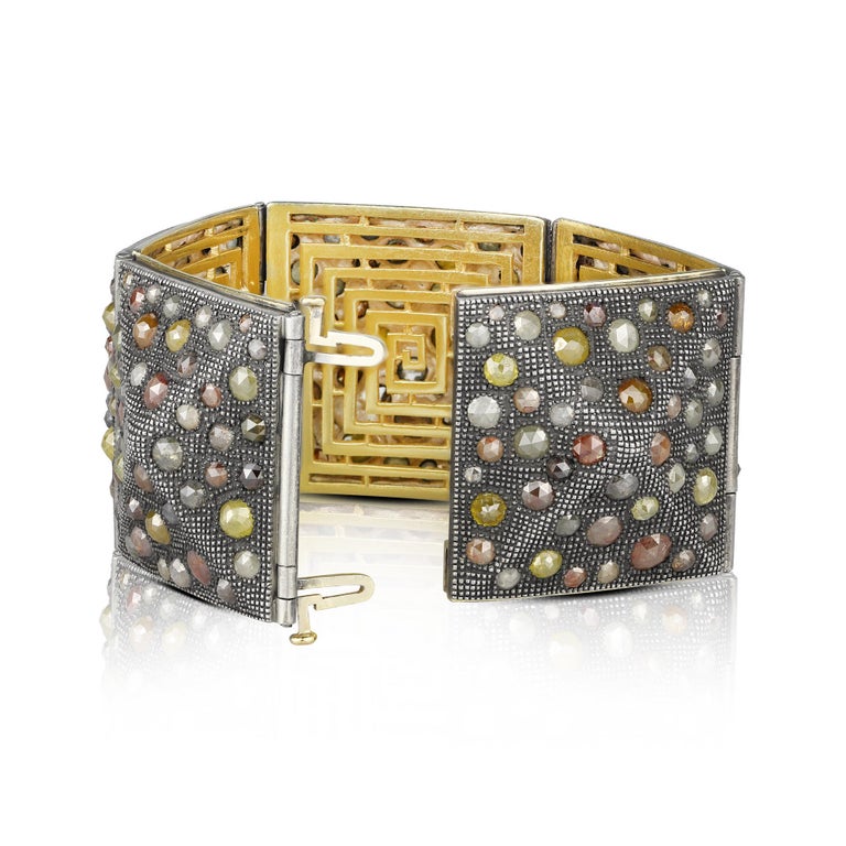 Loree Rodkin 18k Yellow Gold and Sterling Silver Rose Cut Diamond ...