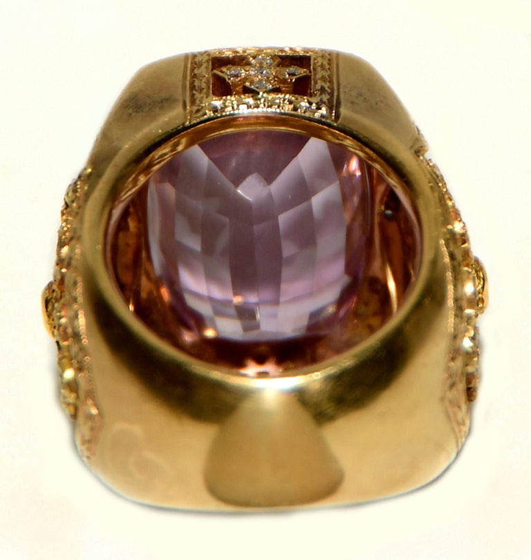 Loree Rodkin Gothic Collection Diamond and Emerald Cut Kunzite Ring at ...