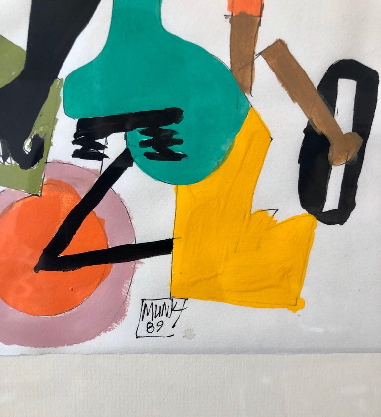 Loren Munk - Mixed Media Neo Expressionist Painting Drawing African ...