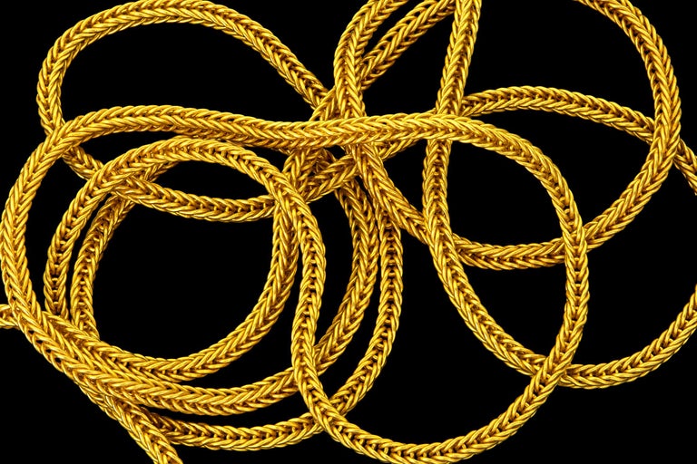 22 Karat Gold Handmade Ancient Greek Style Chain Necklace For Sale at ...