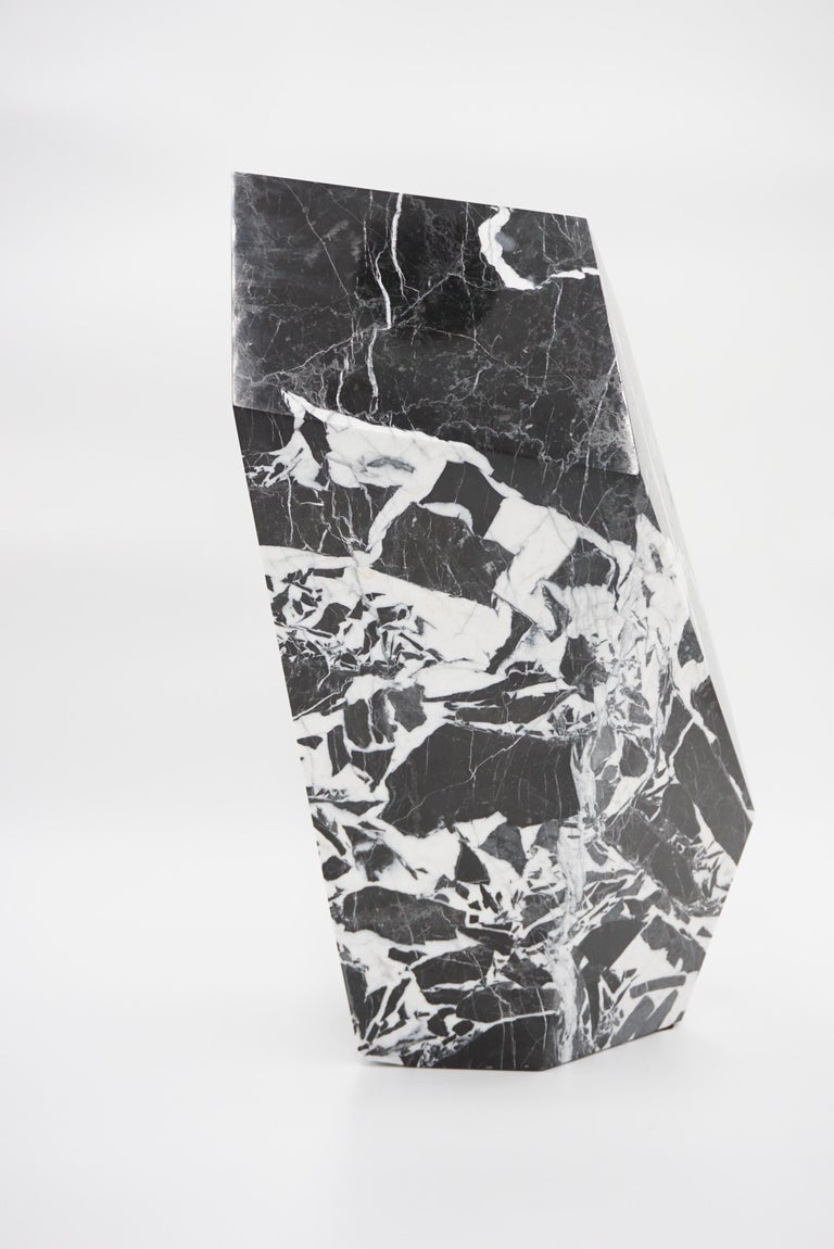 Lorenzo Ciompi "Black Polyhedrum" Marble and Bronze Sculptural Table ...