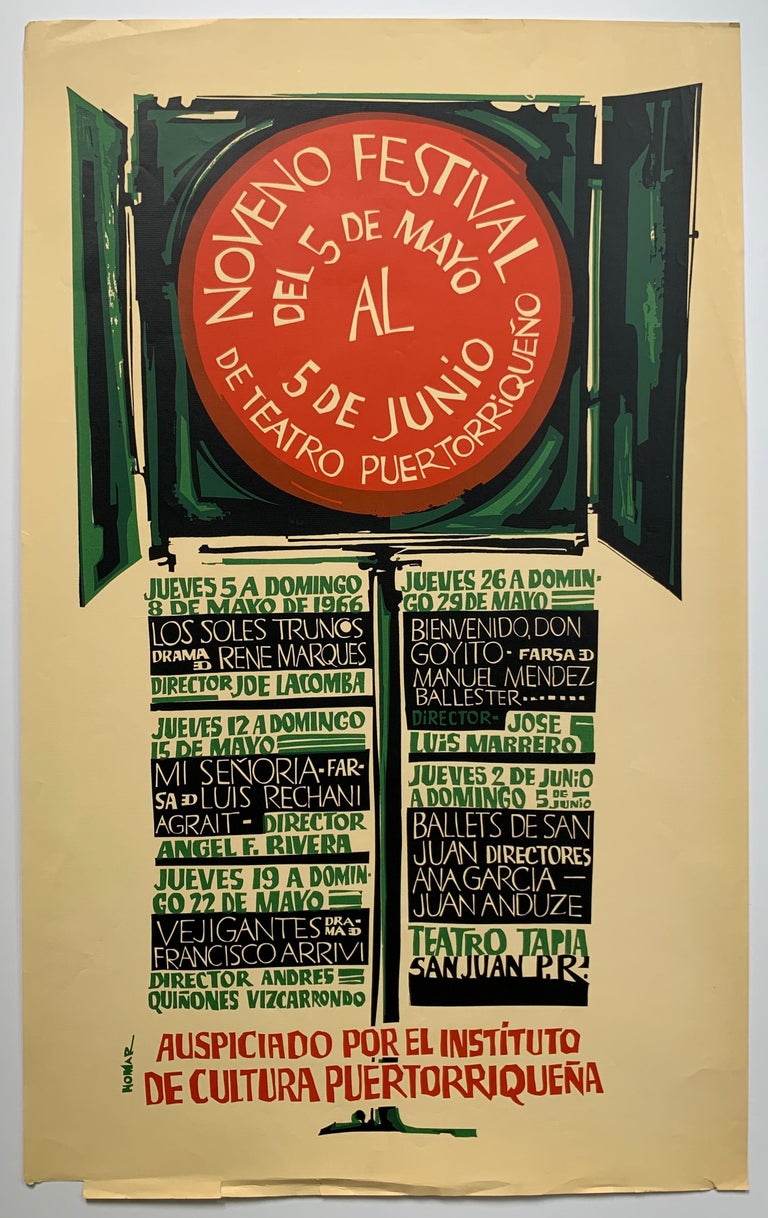 Lorenzo Homar - Novena Theater Festival mid-century exhibition poster ...